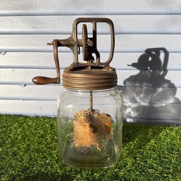 Monarchy | Kitchen | Antique Monarch Finer Foods Butter Churn Jar Glass ...